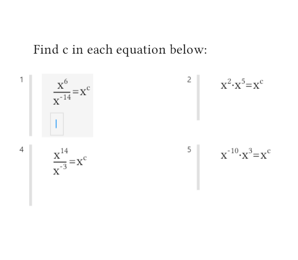 Exponents: Practice Sheet 1